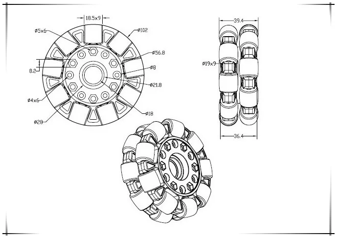1pcs 100mm Omni-directional Wheel 4 inch Omni wheel for Robot ...