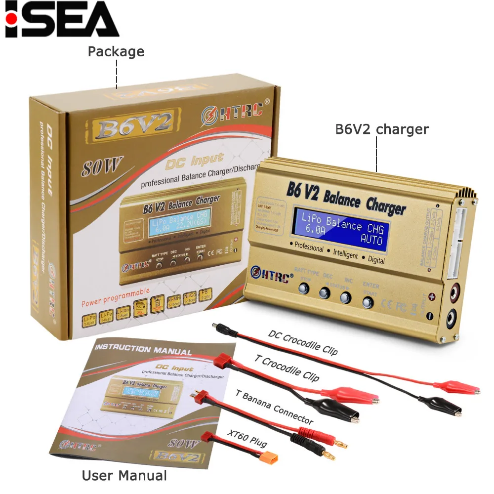 SALE HTRC Imax B6 V2 80W Professional Digital Battery Balance Charger ...