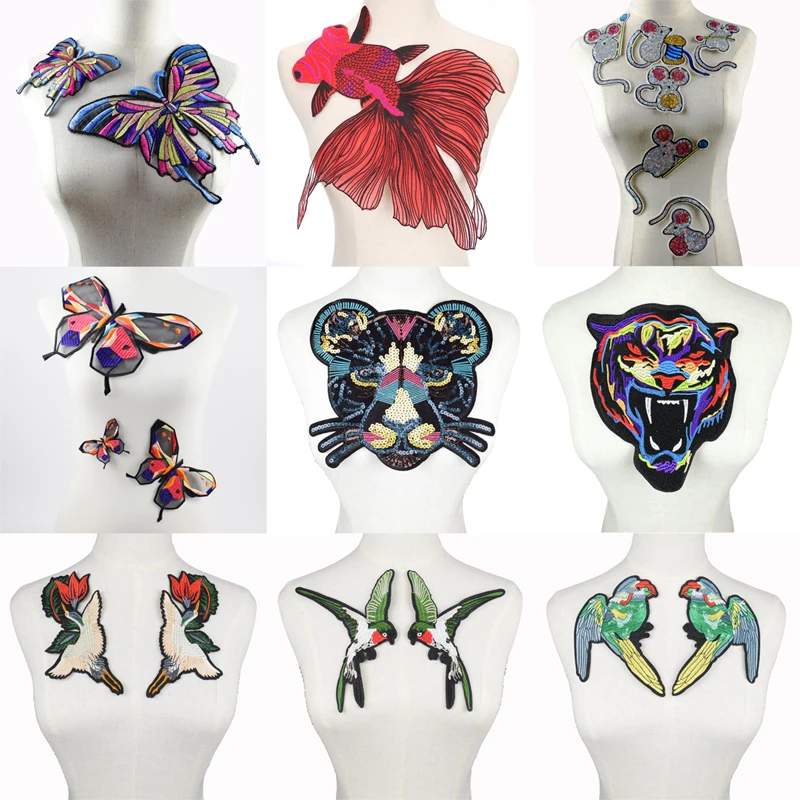 Iron Embroidery Patches Clothing | Embroidery Birds Sewing Clothes ...