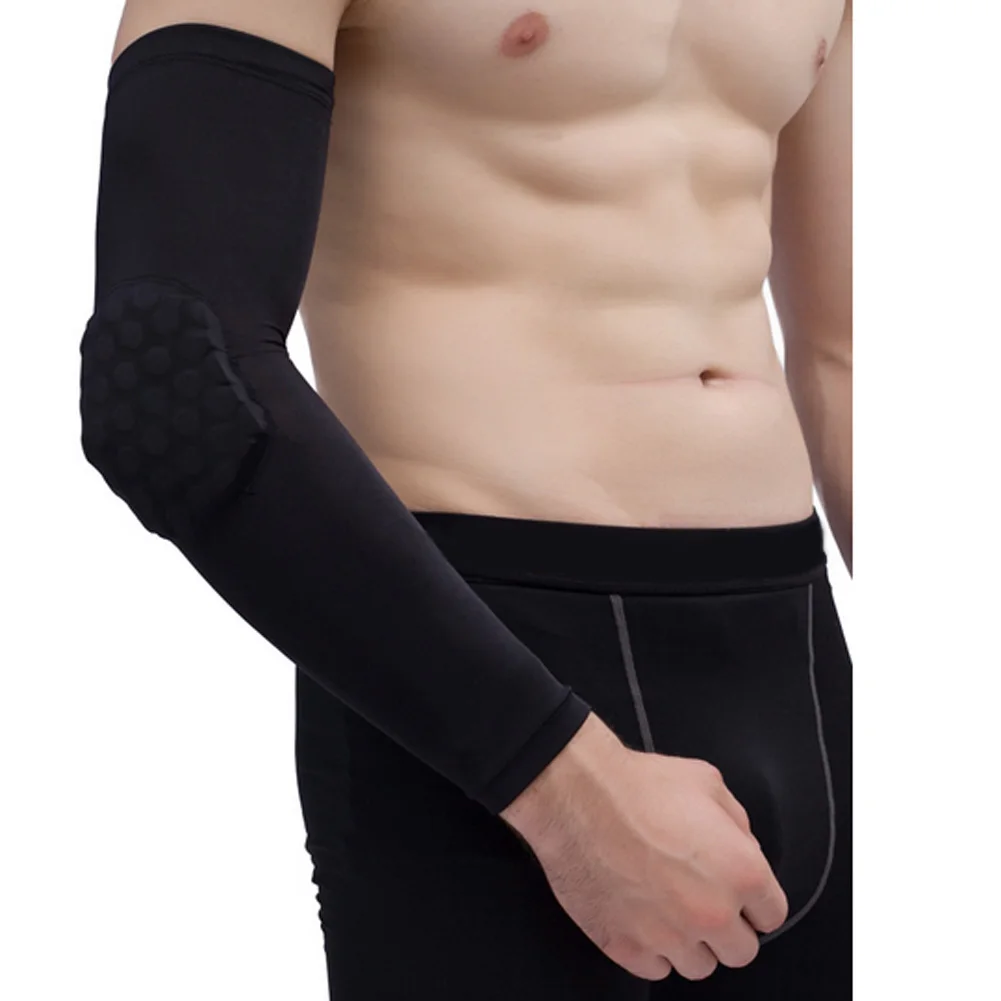 Elastic Gym Arm Protector Breathable Sport Long Sleeve Gear Honeycomb
