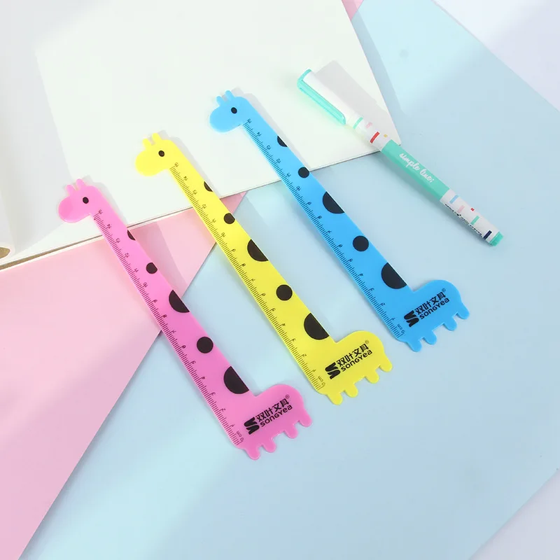 10 Pcs Cute Giraffe Ruler Ruler Student Prizes Wholesale School ...