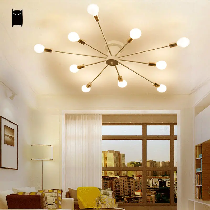 Черный белый Железный филиал потолочный Современный осветительный ...