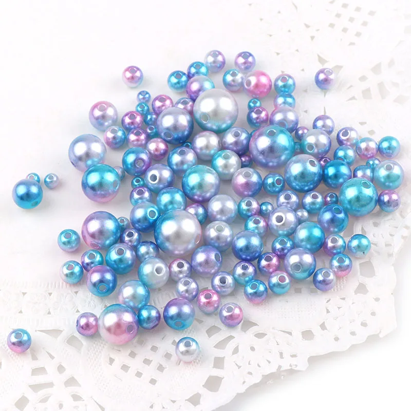 4/6/8/10/12mm Mix Color Multicolor Plastic Abs Imitation Pearl Beads ...