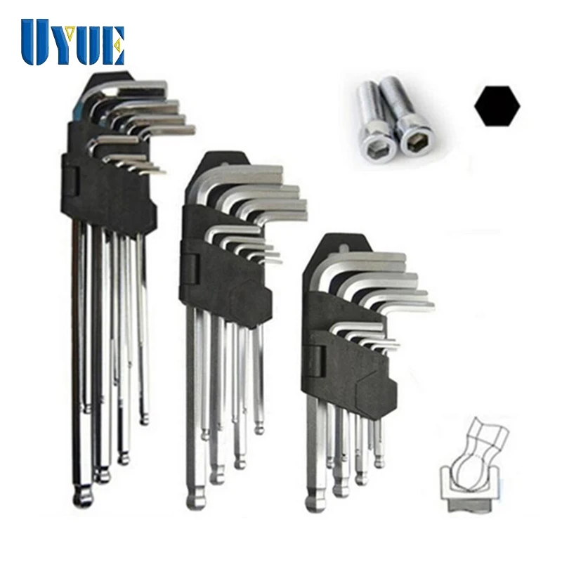 9 Pcs/set 1.5 10mm Allen Socket Hex Key Hexagon Wrench Set Carbon Steel ...