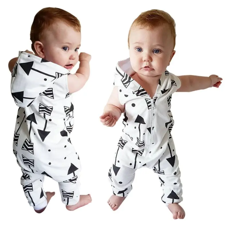 2019 verano bebé niño niña ropa sin mangas bebé mamelucos flecha algodón recién nacido Bebé Ropa ...