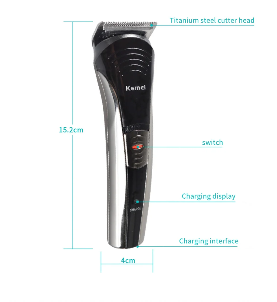 Kemei New Electric Hair Clipper Trimmer Rechargeable Shaver Razor ...