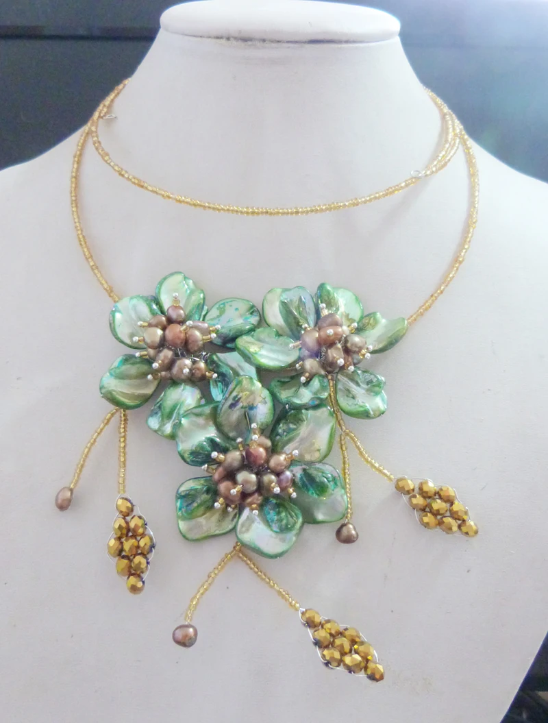 Classic pop shell flower necklace 20"|flower necklace|necklace ...