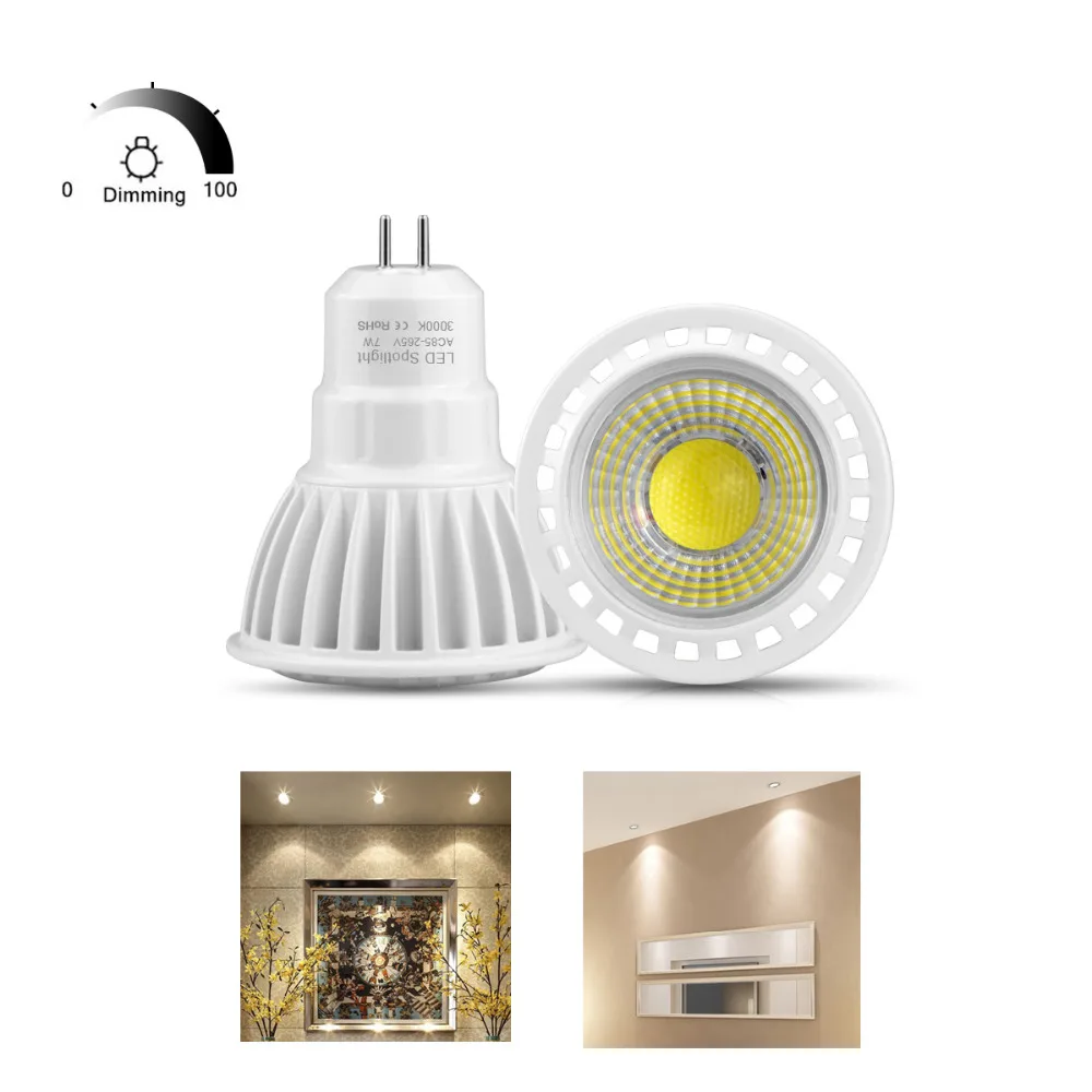 3W 5W 7W GU5.3 LED lamp 12V AC 220V 110V COB Spotlight Bulb 220V 110V ...
