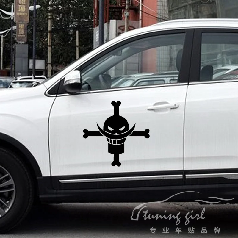 40CM 50CM Car Stickers Luffy Pirates Cross Cartoon Funny Creative ...
