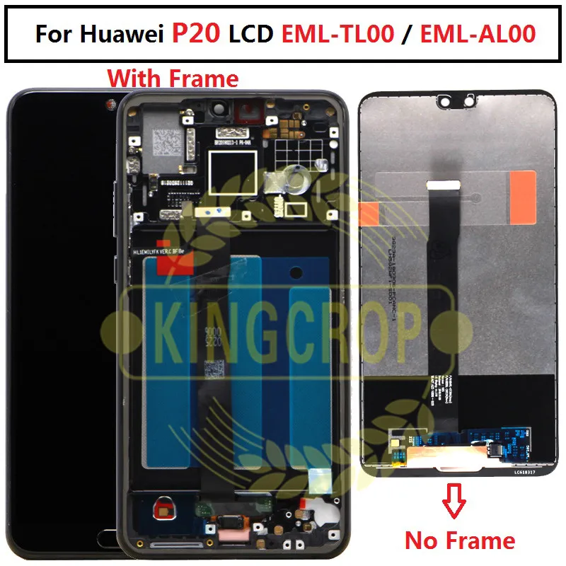 Huawei P20 LCD mit rahmen Display Touchscreen Digitizer Montage Ersatz ...