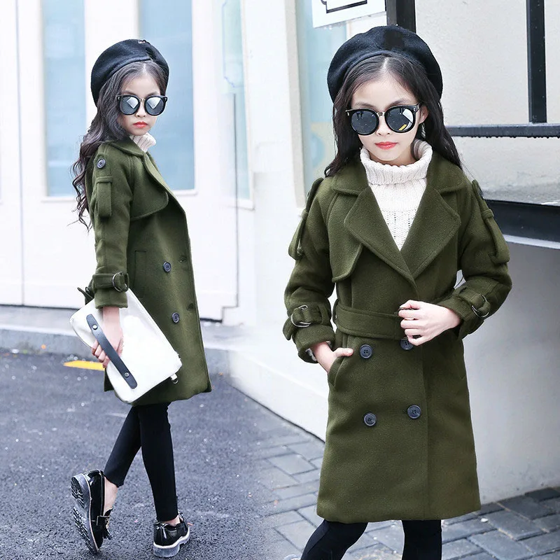 autumn spring trend coats girls kids clothes long overcoat baby big ...