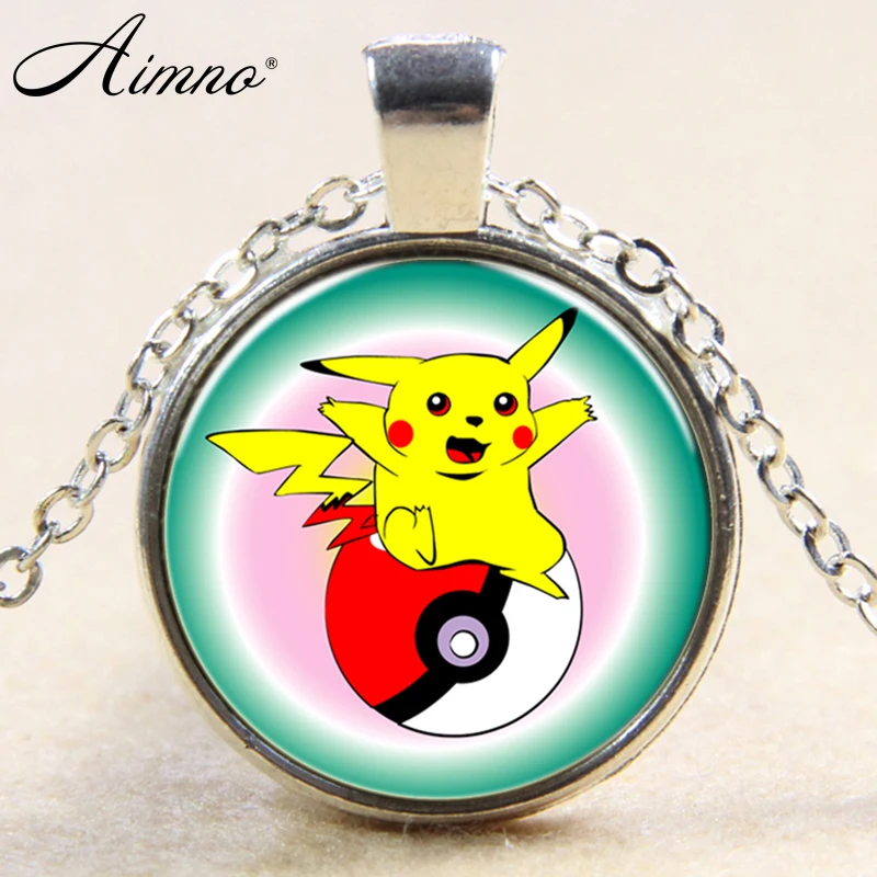 Fashion Chain Long Necklace Pikachu Pendants Necklaces Pokemon Necklace ...