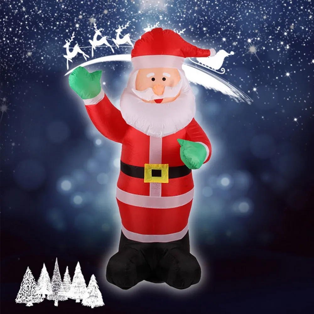 1.8m Inflatable Santa Claus Green Hand Christmas Inflatable Santa Claus ...