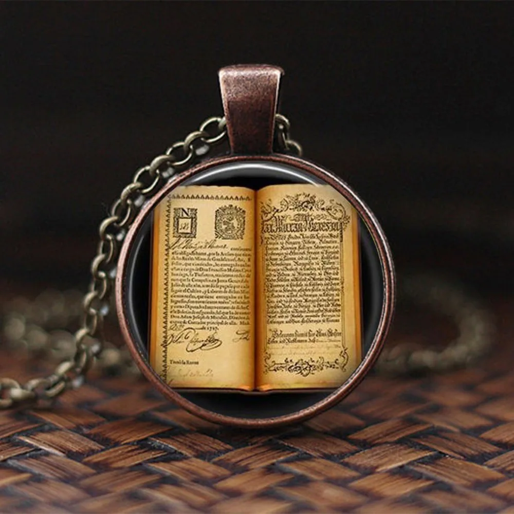 New-Trendy-Stack-of-Antique-Books-Pendant-Necklace-Vintage-Book-Jewelry ...