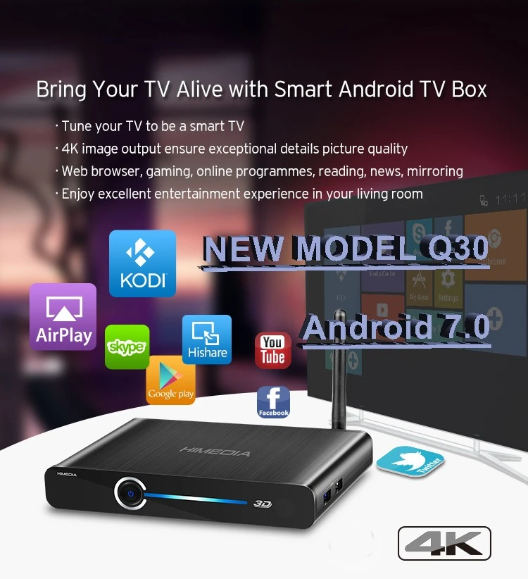 2017 Latest Himedia Q30 Hisilicon Hi3798mv200 Android 7.1 Kodi 17.1 2gb ...