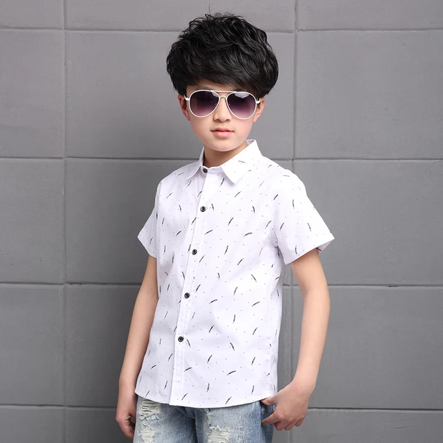 Kids Blouse Boys Cotton Printing Blouses for Boy 2018 New Summer Short ...