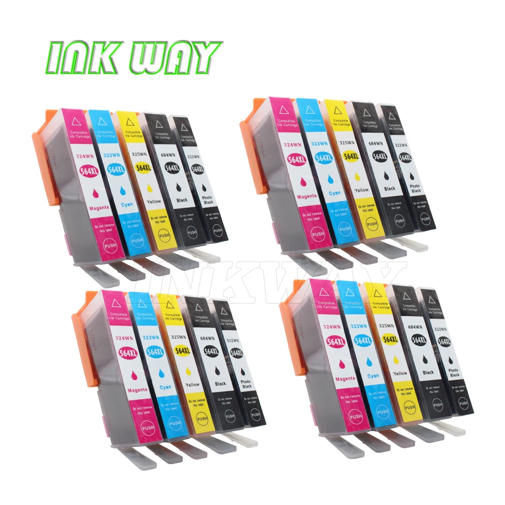 INK WAY 5 color 4 sets Replacement Ink for hp 564xl for or HP ...