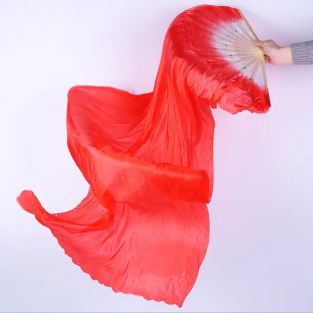 1Pcs 180cm Dance Fan Traditional Real Silk Long Silk Fans Handmade ...