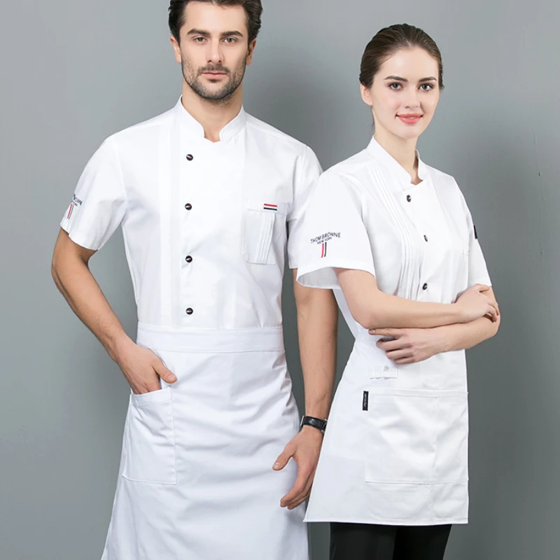 High Quality Stand Collor Chef Restaurant Kitchen Short Sleeve Work ...