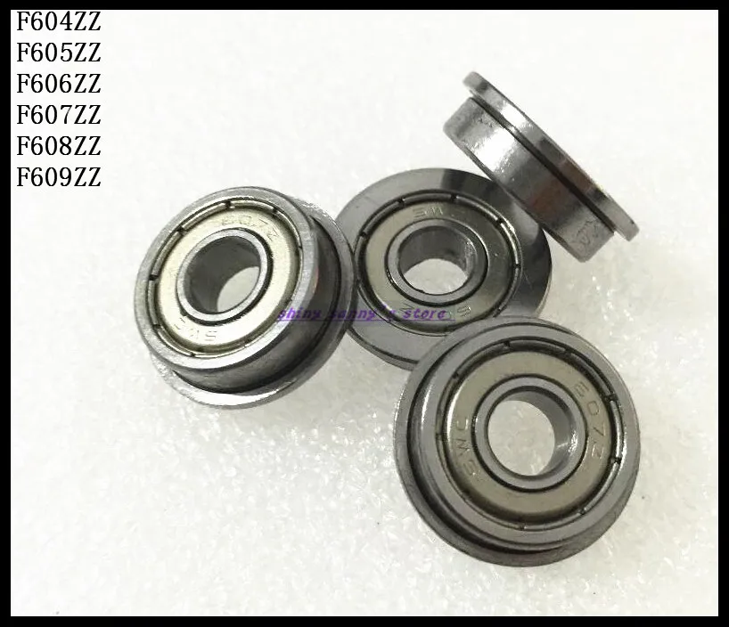 10pcs/lot F605zz F605 Zz 5x14x5mm Flange Bearing Deep Groove Ball ...
