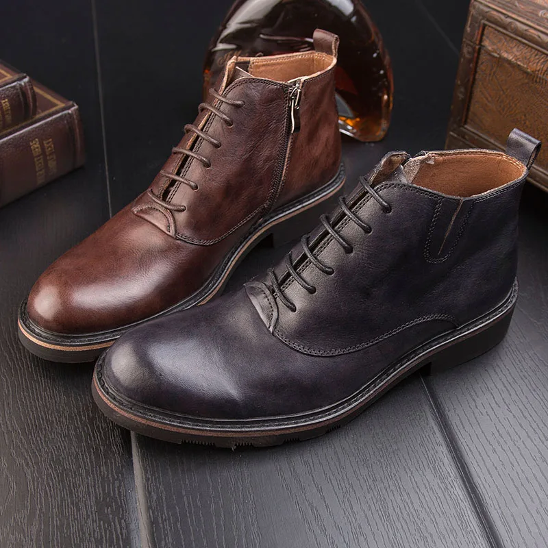 New business men's Martin boots men's England retro trend leather boots ...