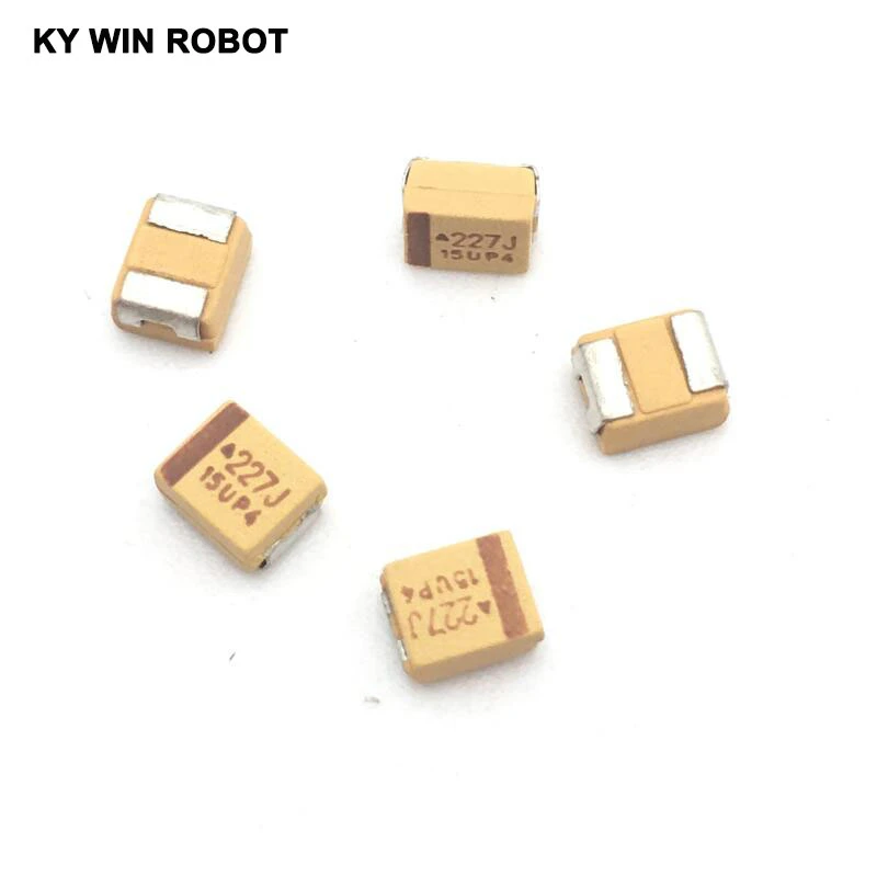 Chip Smd Tantalum Capacitor 227j 6.3v 220uf 6v Type B 3528/1210 Yellow ...