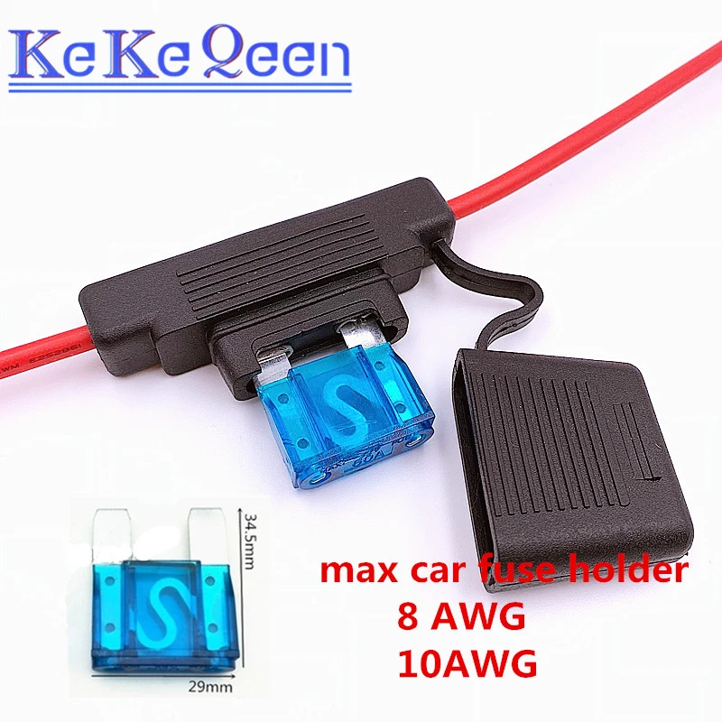 1pcs 8 10 Awg 8awg 10awg Wire Maxi Car Fuse Holder Water-resistant ...