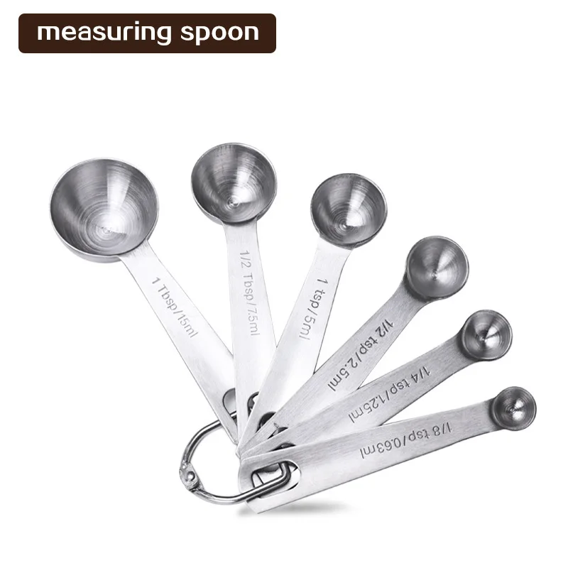 6pcs/set Eco friendly Kitchen Stainless Steel Measuring Spoons for ...