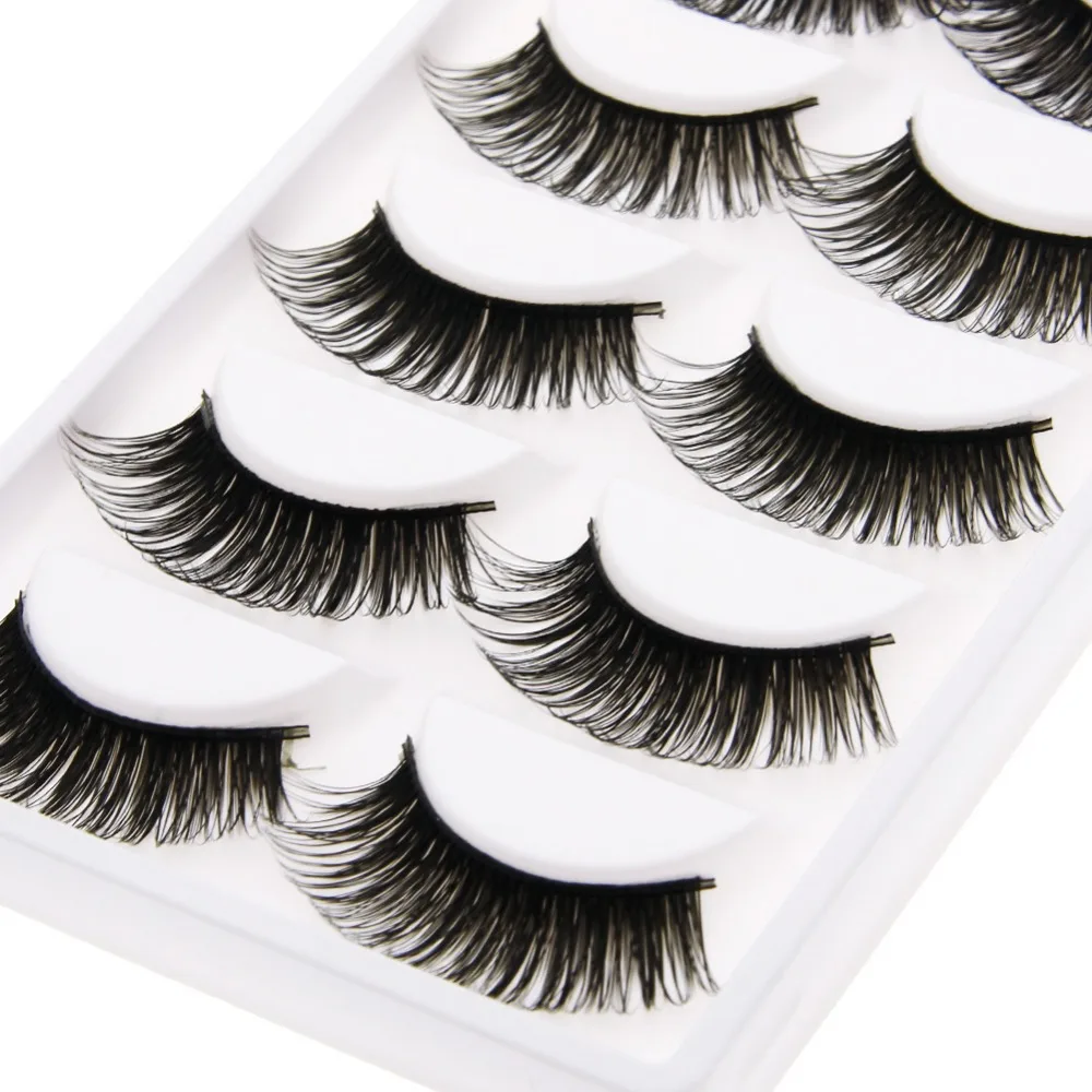 5Pairs New Natural Double Layer Long Thick False Fake Eyelashes Makeup ...