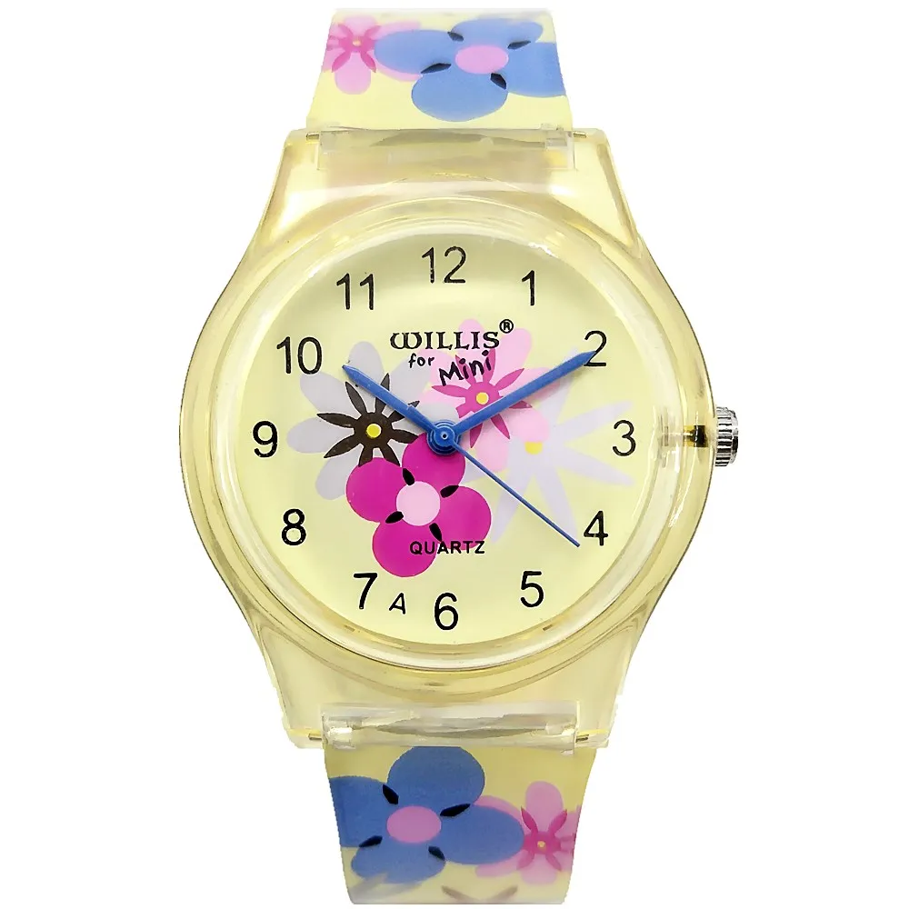 WILLIS Fashion Women Watches Flower Jelly Strap Life Waterproof Watch ...