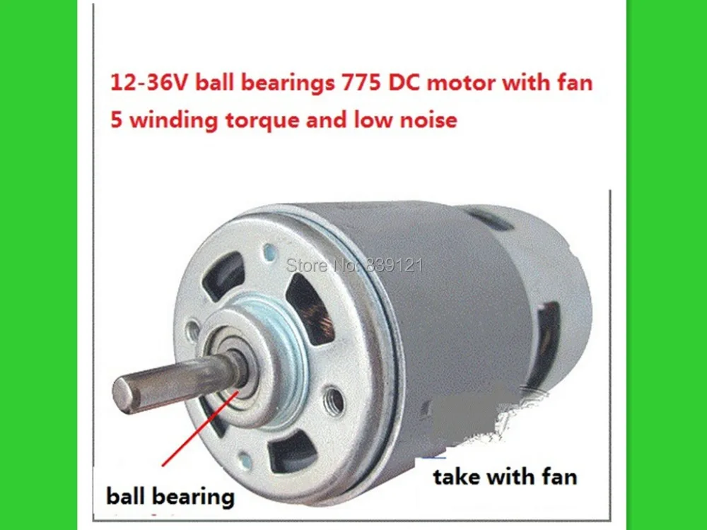 Free ship for 12 36V ball bearings 775 DC motor with fan, 5 winding ...