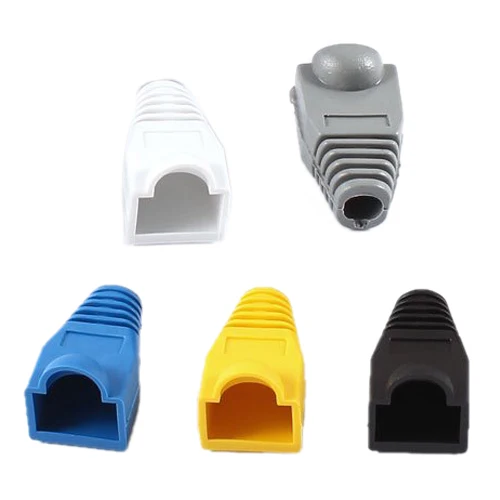 100 Pcs Soft Plastic Ethernet RJ45 Cable Connector Boots Plug Cover ...