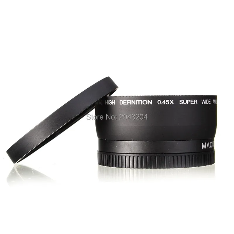 Высокое качество 58 мм 0.45x широкоугольный макрообъектив для Canon ...