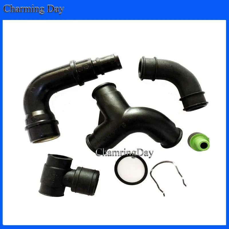 New-Breather-Tube-Vent-Hose-Crank-Case-Valve-Set-For-Audi-VW-06B103221P ...