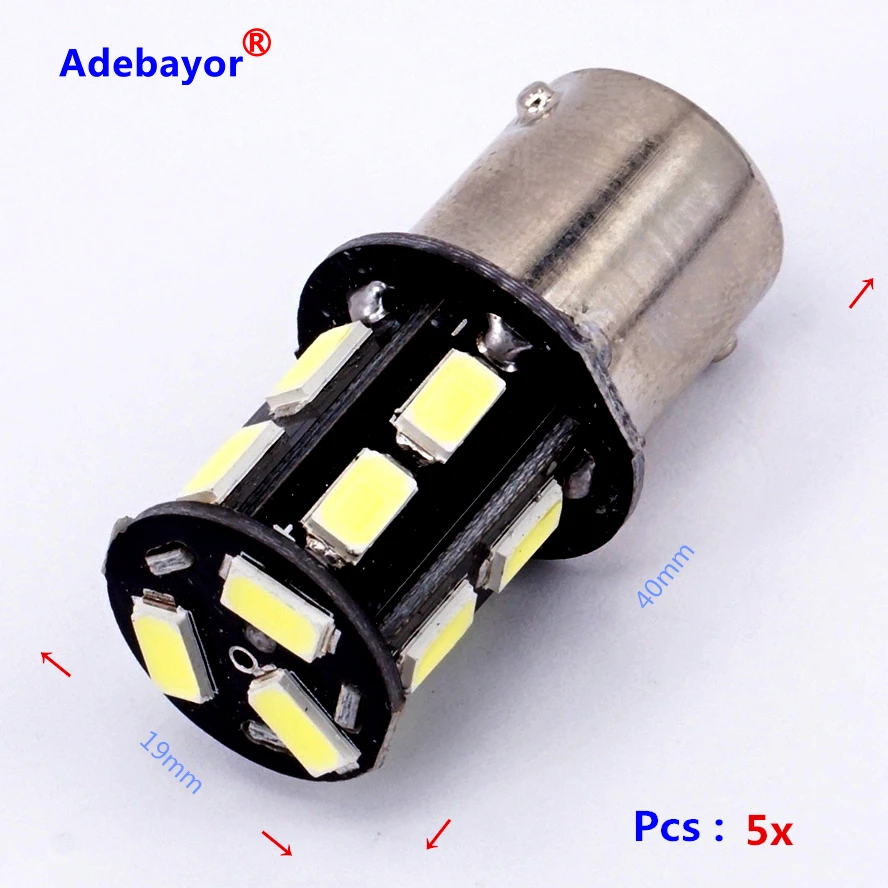 5X DC 12V led auto Car styling lighting s25 13SMD 1156 p21w ba15s 13 ...
