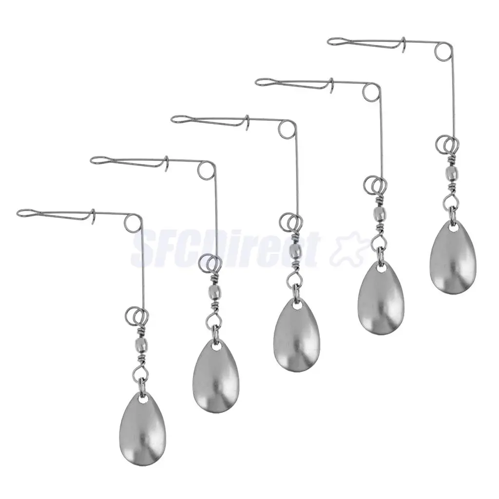 5Pcs Spinner Blades Smooth Spoons Rigs Spinners Spinnerbait Fishing ...