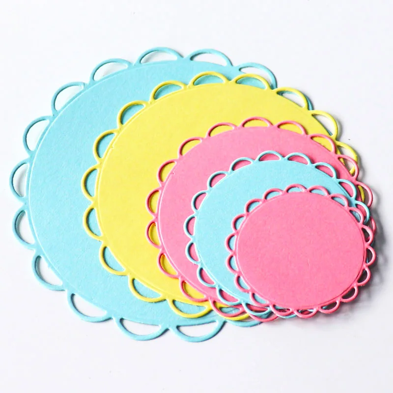 Round Metal cutting Dies Flower Background Border die cut lace ...