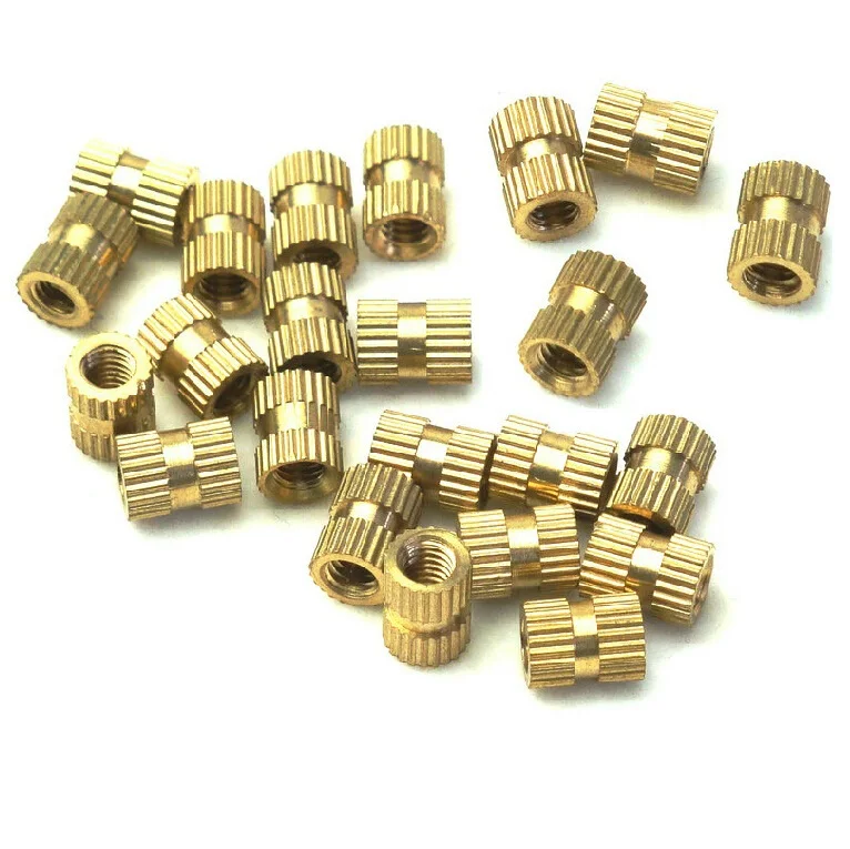 M3*5mm(L) 4mm(OD) 100pcs/lot Brass Knurl Nuts Metric Copper Threaded ...