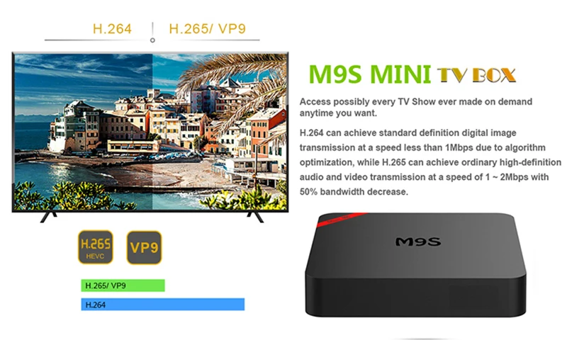 Новое поступление M9S мини amlogic s905w android 7,1 smart tv box-2 ГБ ...