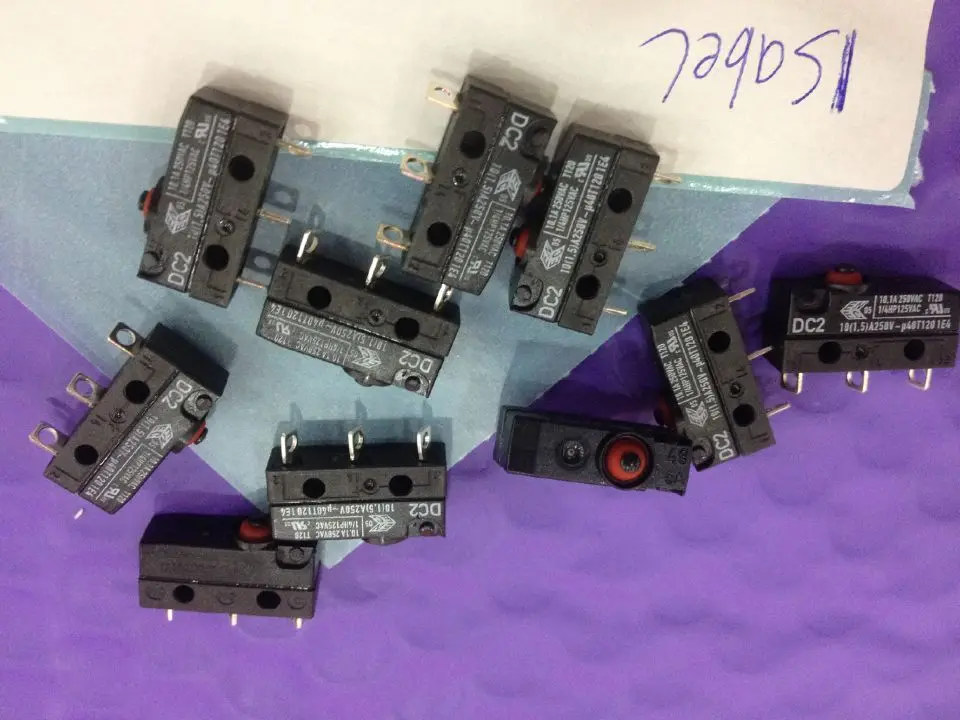 10pcs Micro Switch Dc2 Series Touch / Button / Stop / Jog - Switches ...