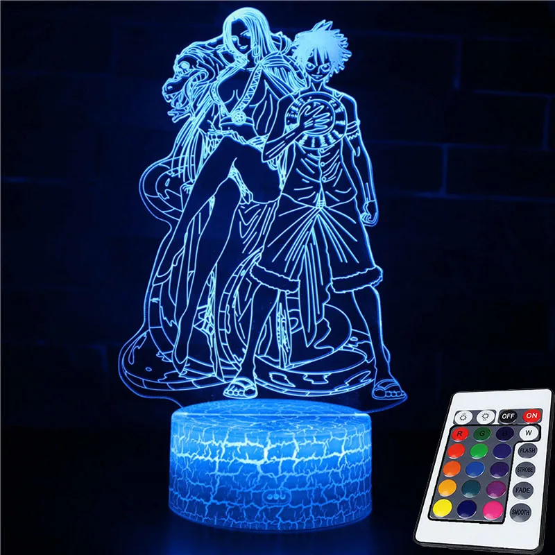 Одна штука 7 цветов меняющаяся Настольная лампа с экшн-фигурками Luffy ...