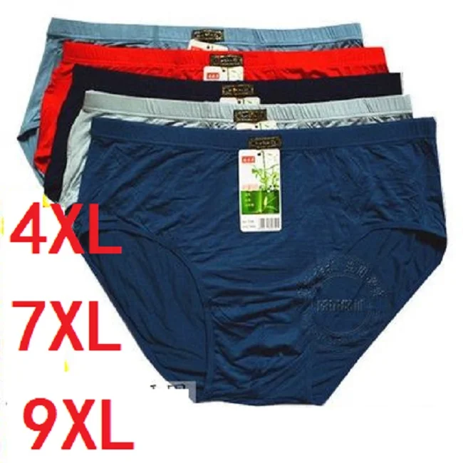4XL,7XL,9XL New Men's solid briefs underwear men underpants plus size ...