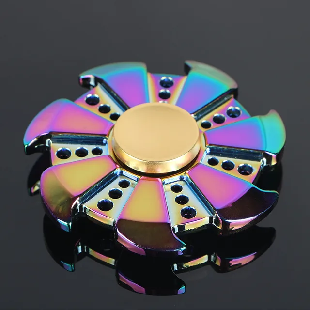 Multicolor circular Tri Hand Spinner Zinc Alloy ADHD Austim Learning ...
