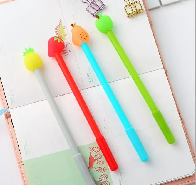 36pcs/lot 18cm Korea Summer Fresh Fruits Pineapple Gel Ink Writing Pens ...