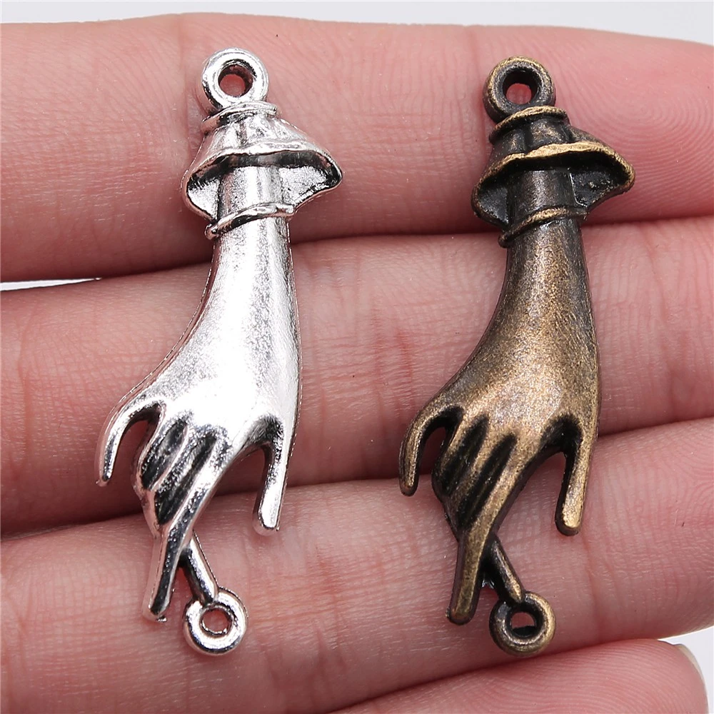 WYSIWYG 4pcs 45x14mm Charm Hand Connector Palm Hand Connector Charms ...