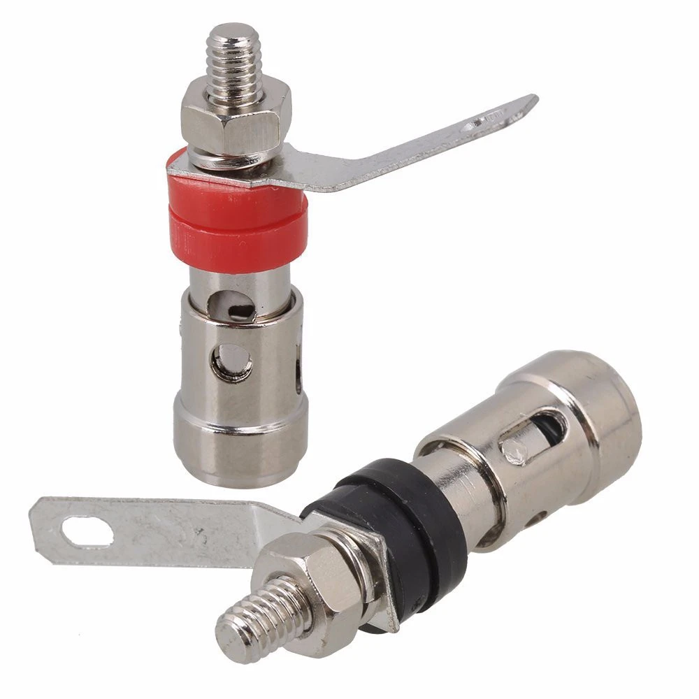 Silver Speaker AMP Terminal Binding Post Spring Loaded Press Type ...