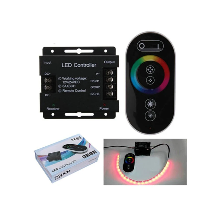 Led strip lights 12V Touch Dimmable Remote Wireless RF Controller For ...
