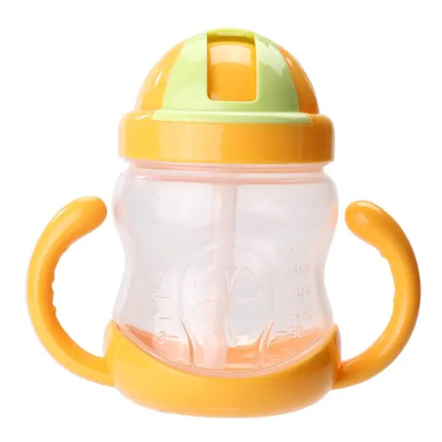 280ml Cute Baby Cup Kids Children Learn Feeding Drinking Water Straw ...