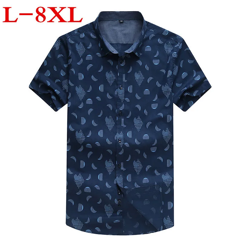 2018 new plus size 8XL 7XL 6XL 100% cotton print code Shirt XL fat ...