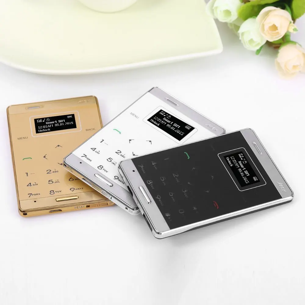 1.0 inch Mini Student AIEK M3 Quad Band Ultra Thin Pocket Card Phone ...